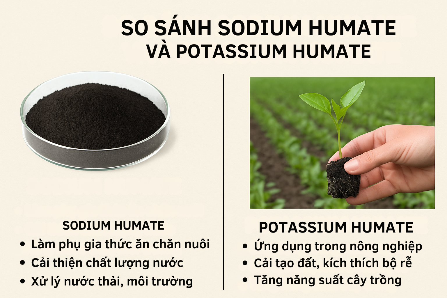 Sodium Humate và Potassium Humate | Phân bón hữu cơ humate